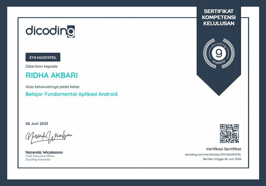 Android Fundamental certif